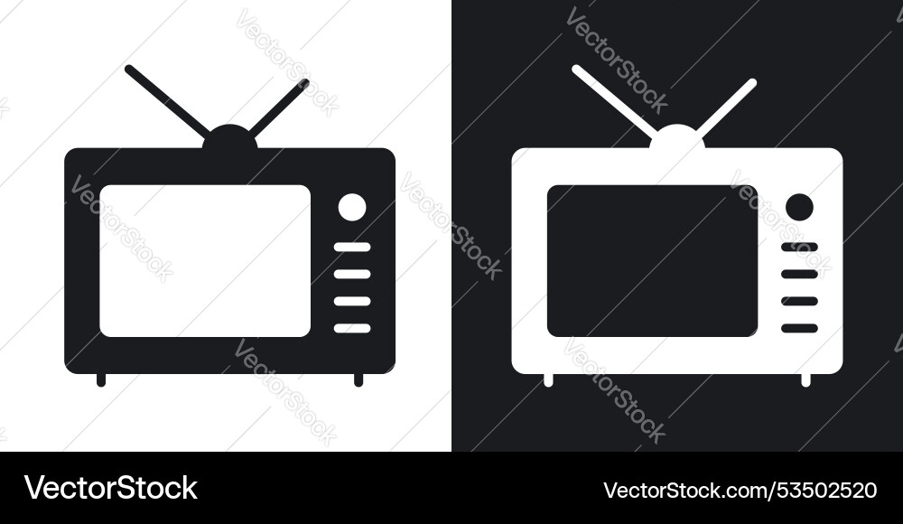 Tvline in thin line black color flat simple Vector Image
