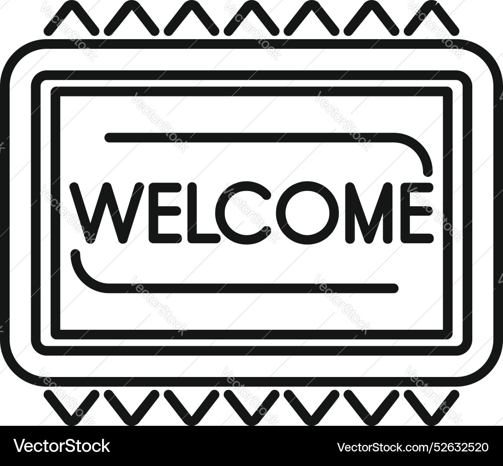 Welcome doormat with triangles greeting guests Vector Image