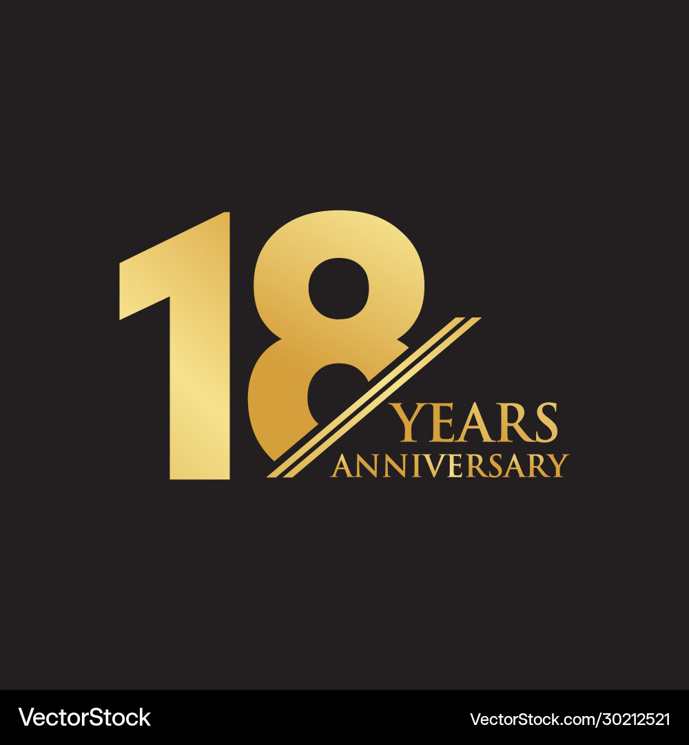 18th year anniversary logo design template Vector Image