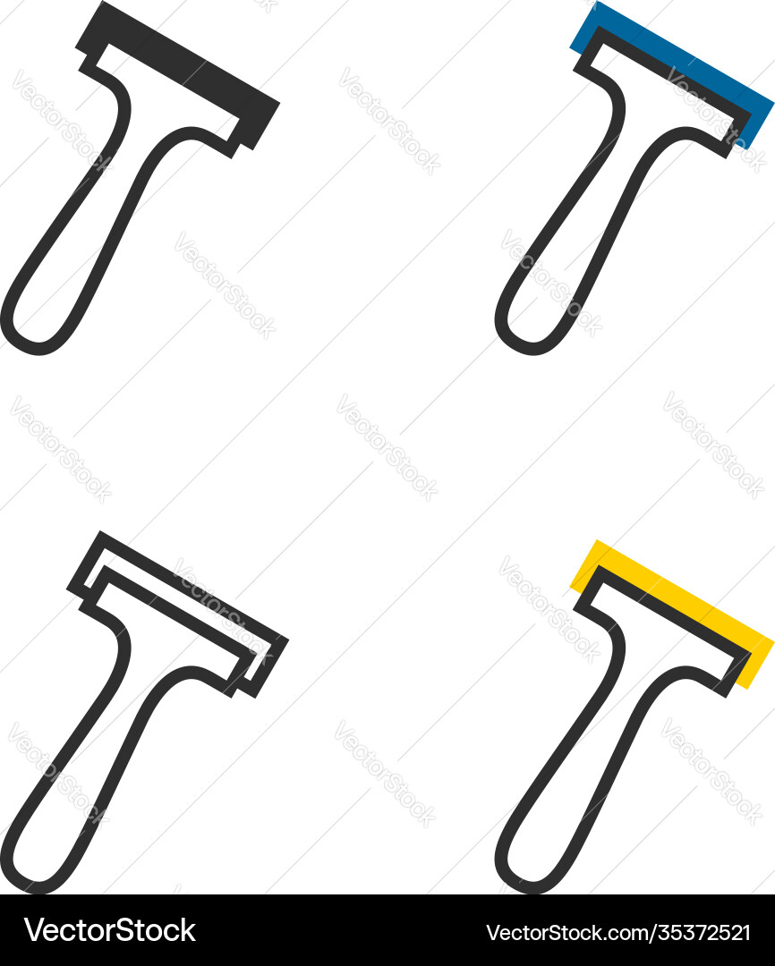 Brushes scrapers with handle Royalty Free Vector Image