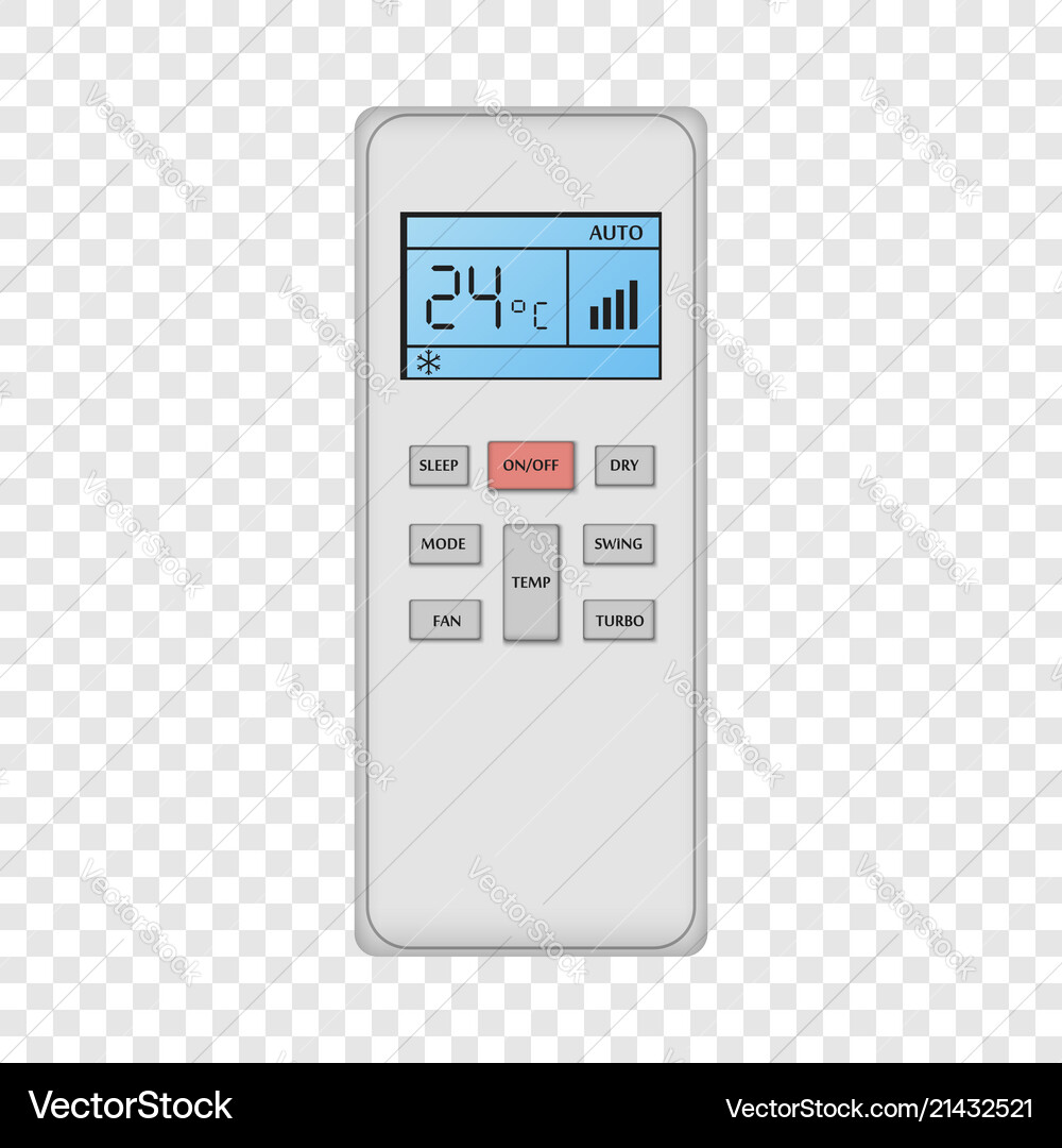 Conditioner remote control mockup realistic style Vector Image