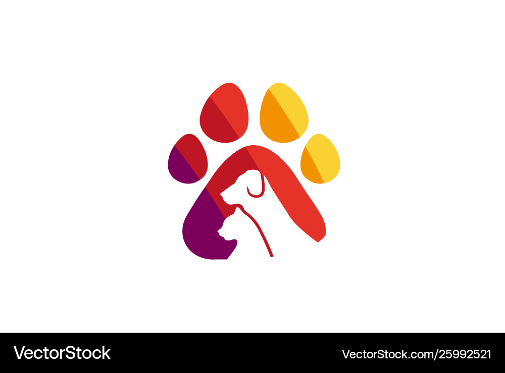 Creative pet paw logo design symbol Royalty Free Vector