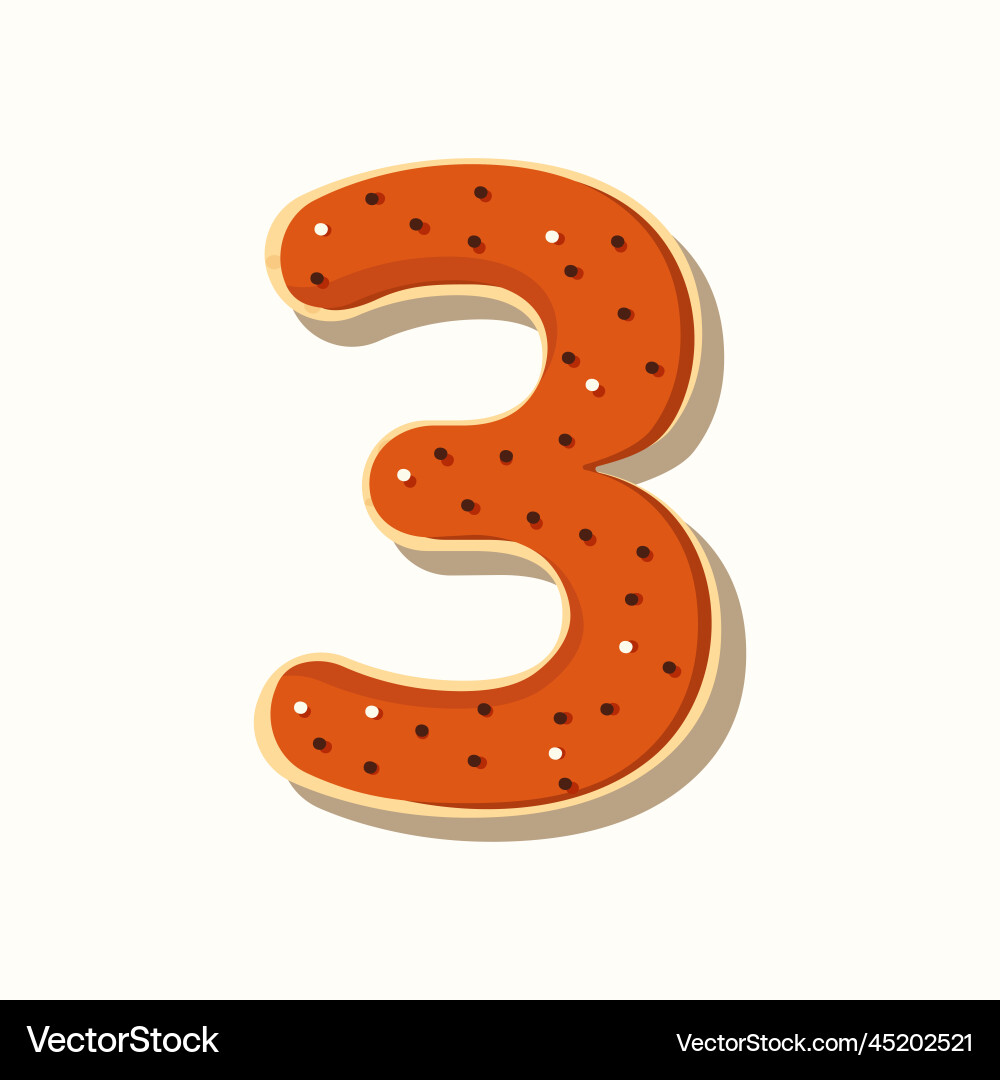 Donut number three Royalty Free Vector Image - VectorStock