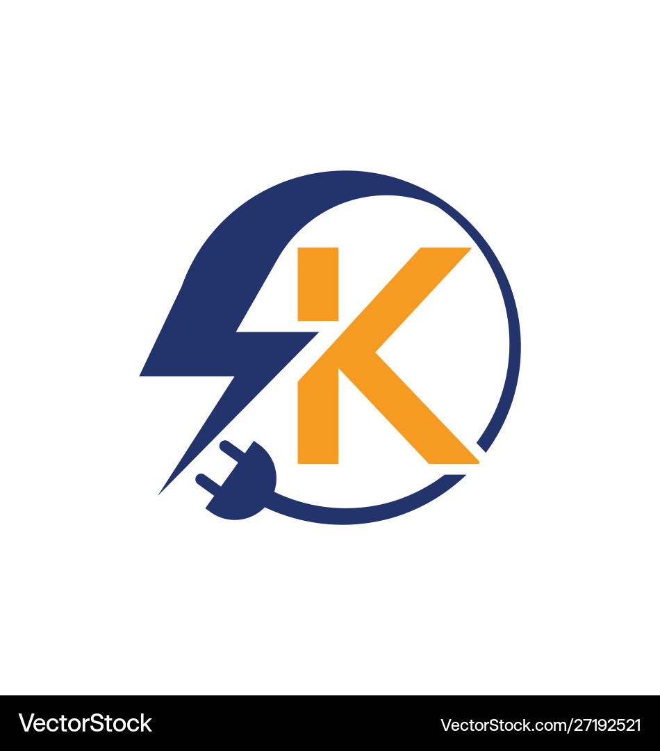 Electrical sign with letter k Royalty Free Vector Image