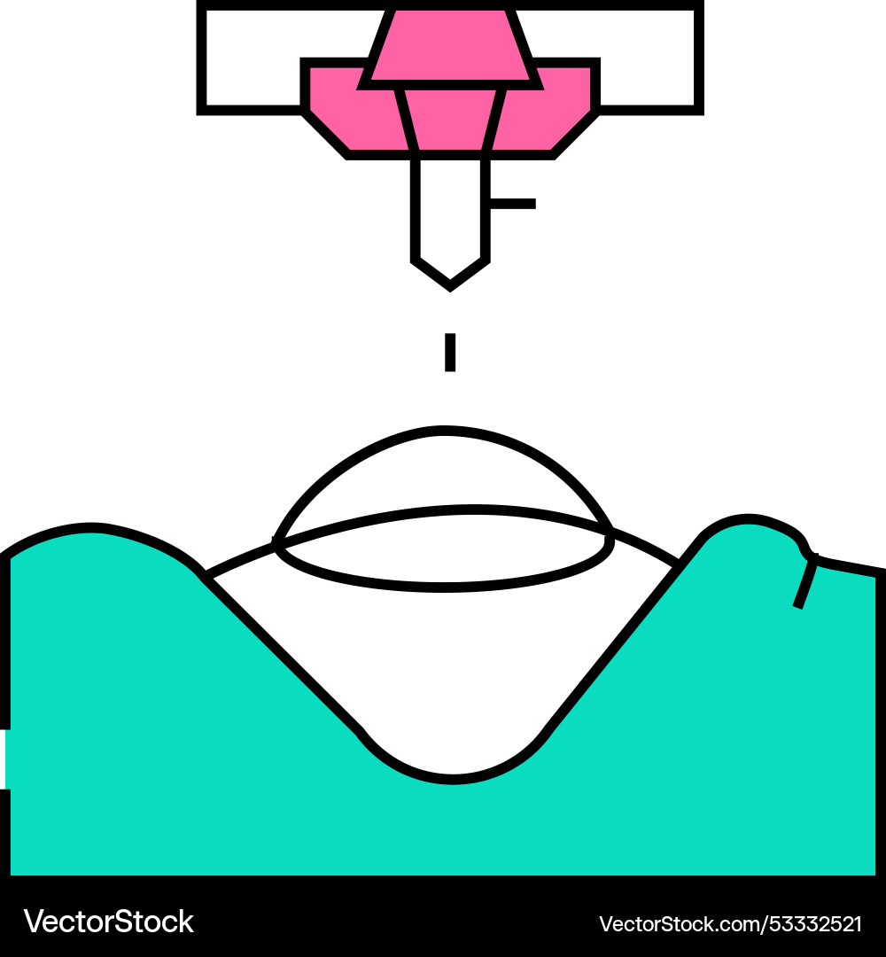 Laser correction ophthalmology icon color Vector Image