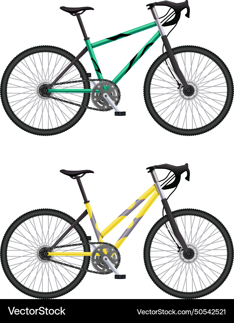Mtb hardtail bicycles set Royalty Free Vector Image