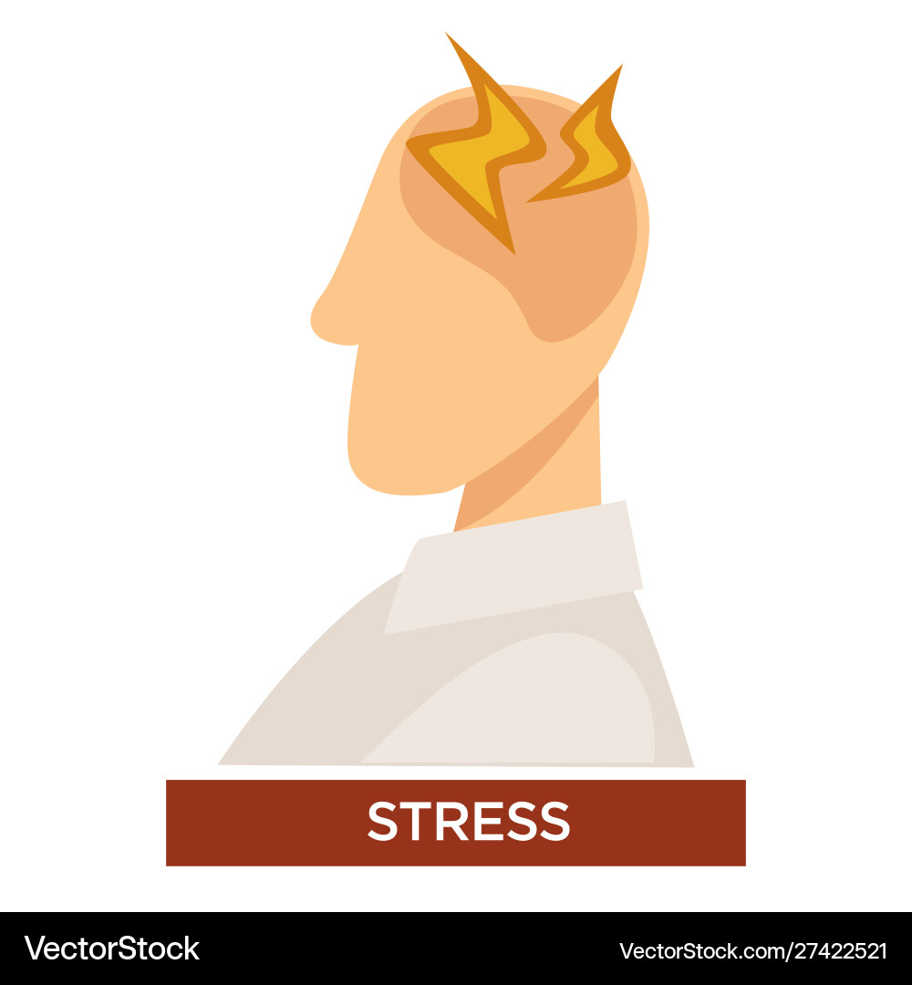 Stress symptom with pain lightning signs Vector Image