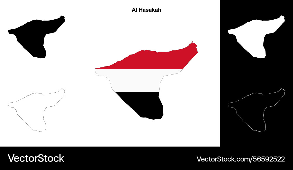 Al hasakah outline map Royalty Free Vector Image