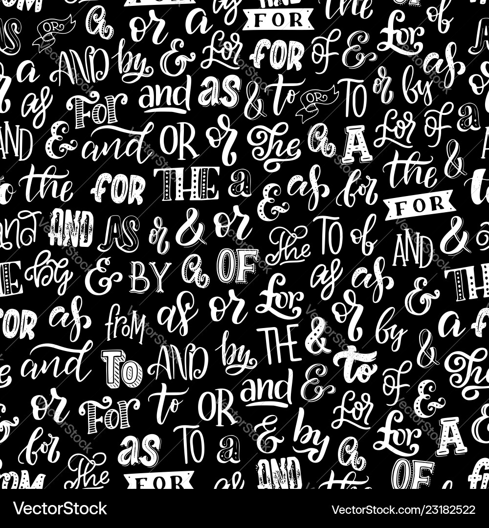 Ampersands & Words Pattern Royalty Free Vector Image