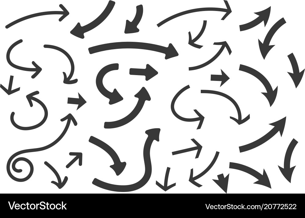Black arrows set Royalty Free Vector Image - VectorStock