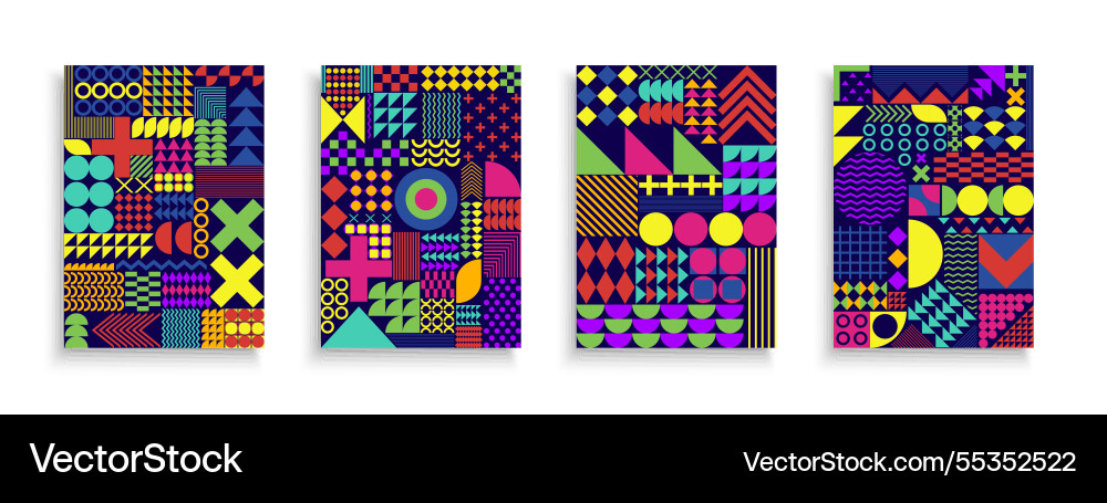 Collection of colorful posters Royalty Free Vector Image