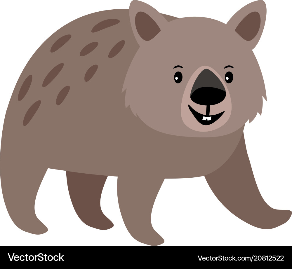 Cute Wombat Icon - Grey Spotted Royalty Free Vector Image