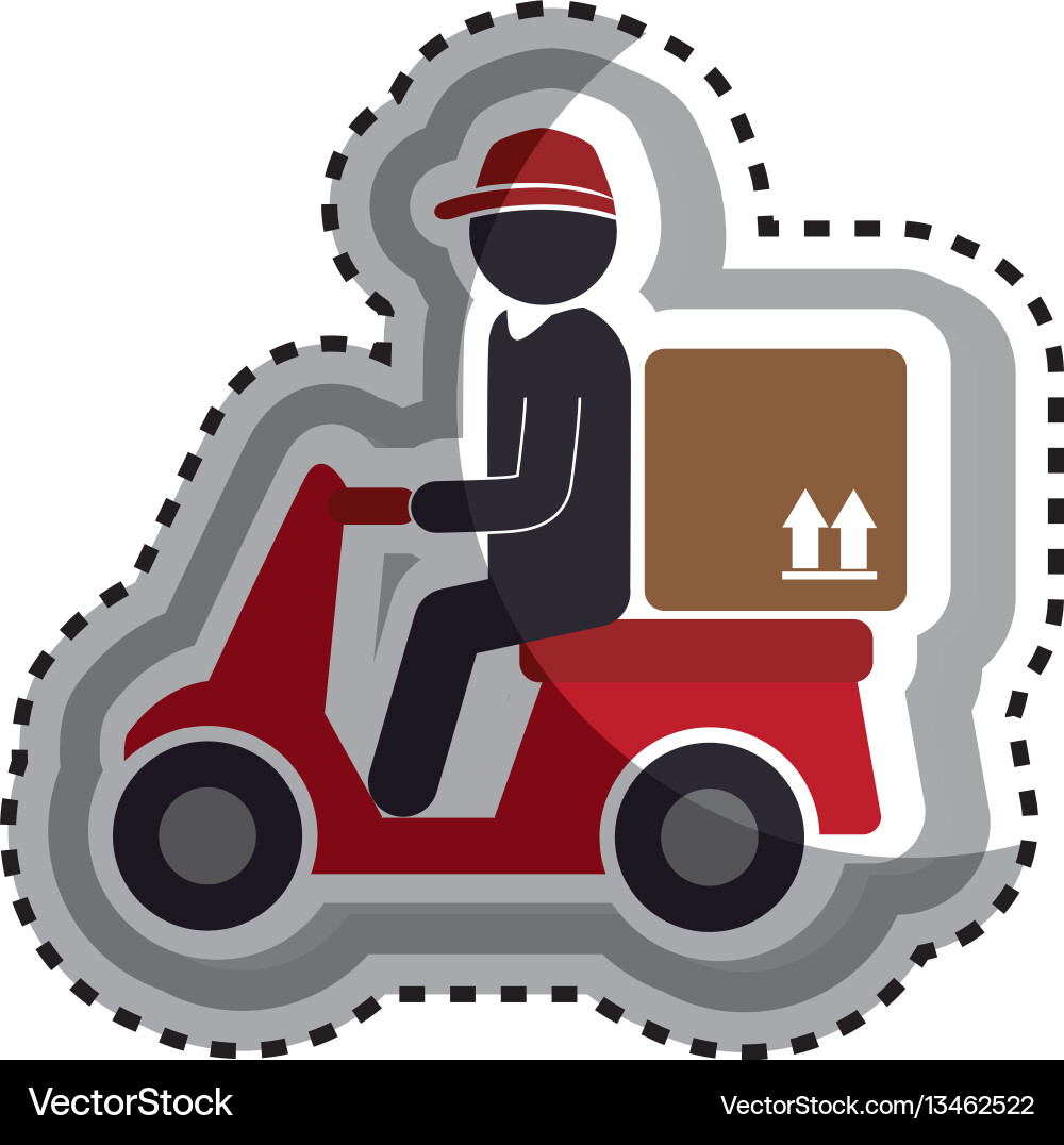 Delivery motorcycle service icon Royalty Free Vector Image