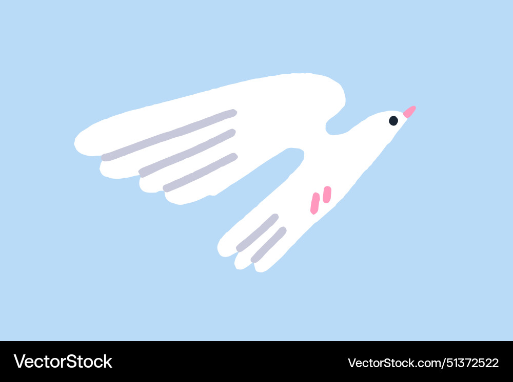 Dove flying peaceful bird soaring in sky Vector Image