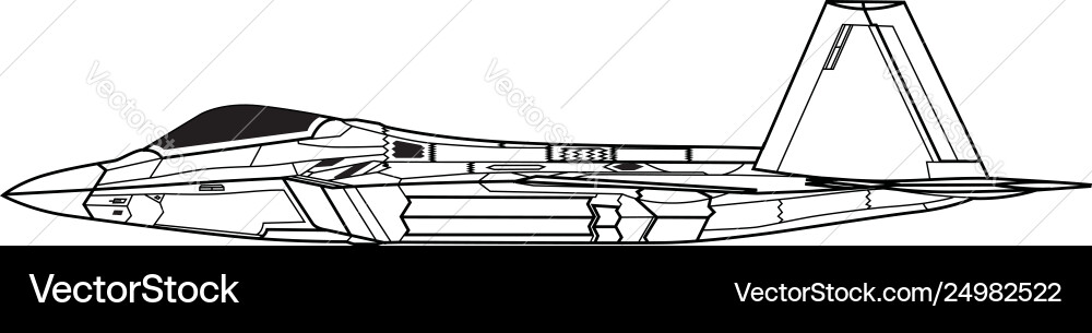 Lockheed boeing f-22 raptor Royalty Free Vector Image