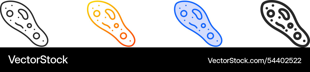 Paramecium iconthin linear gradient blue stroke Vector Image
