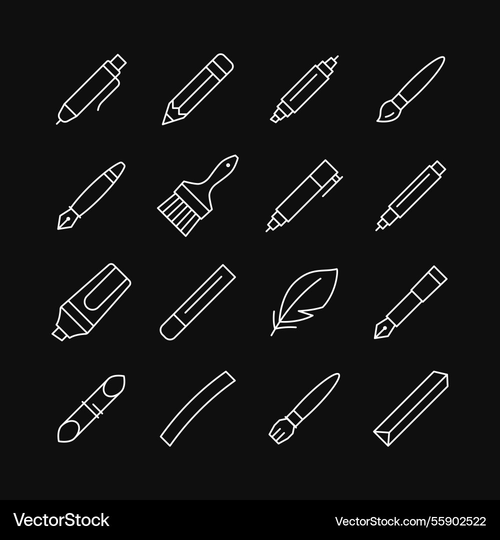 Tools for drawing calligraphy lettering Royalty Free Vector