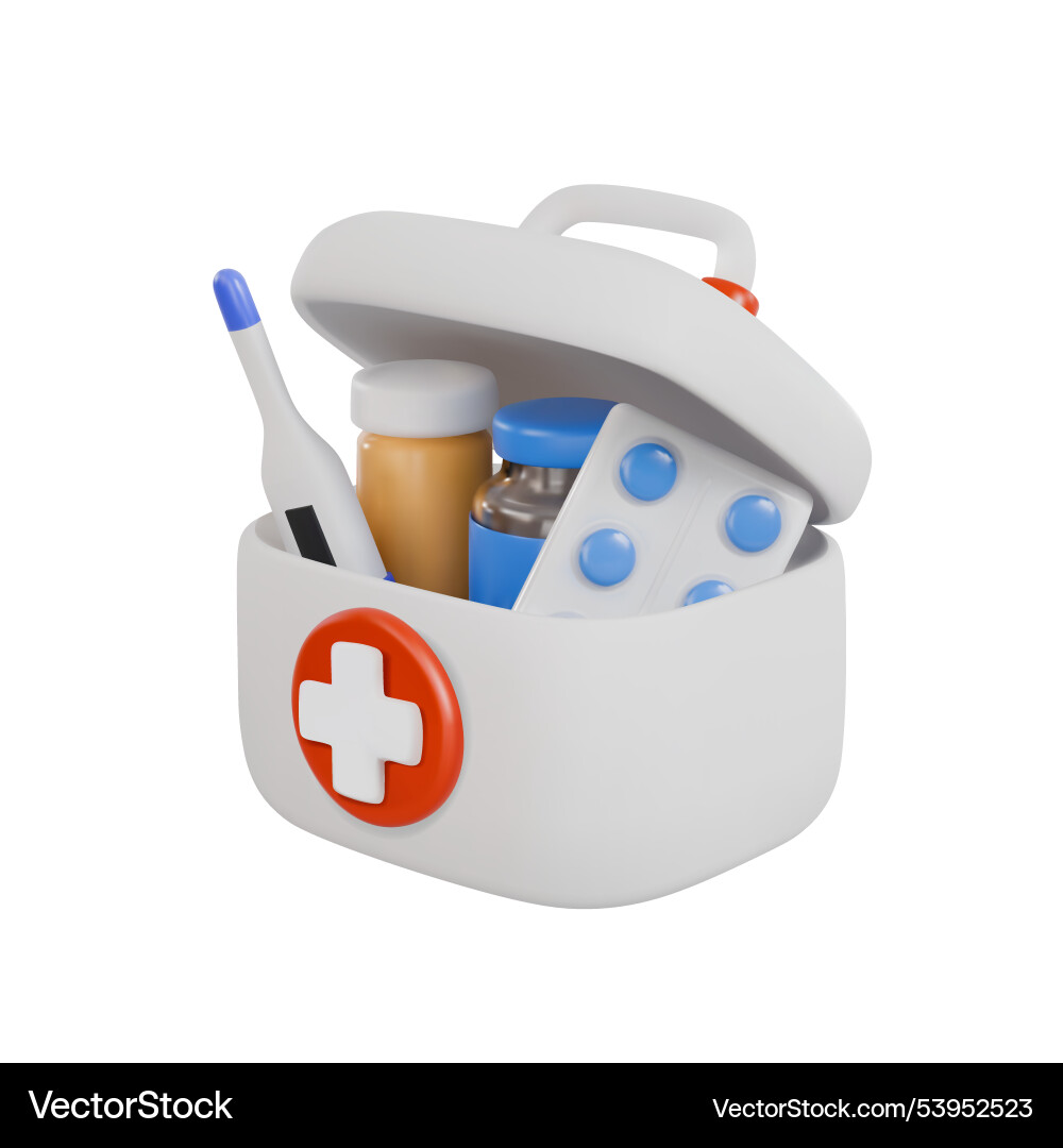 A 3d first aid kit Royalty Free Vector Image - VectorStock