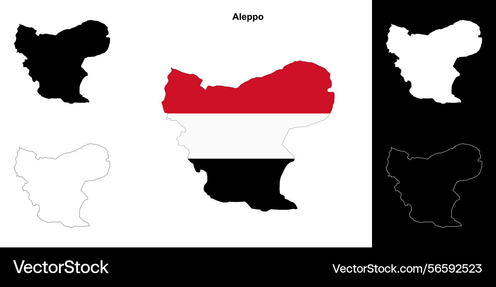 Aleppo outline map Royalty Free Vector Image - VectorStock