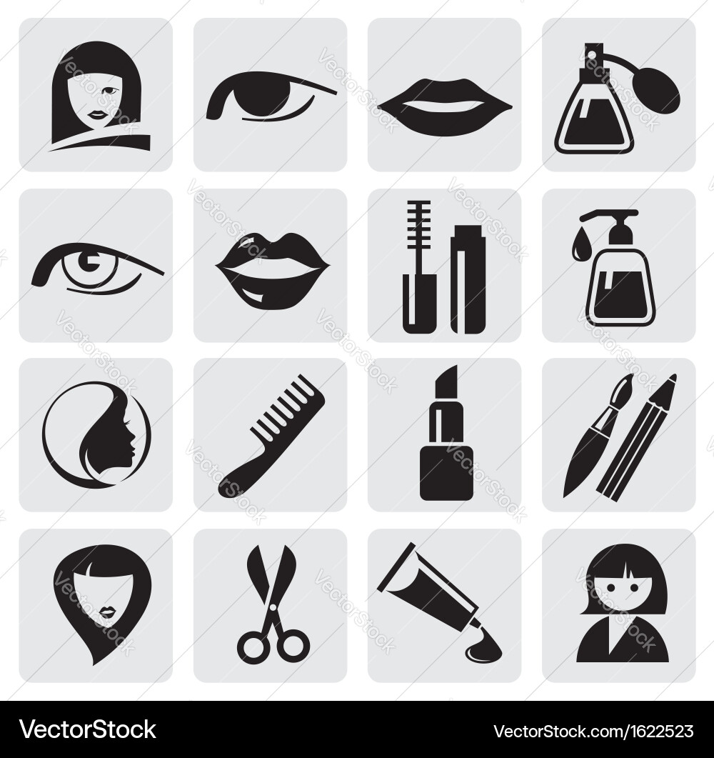 Beauty Icon Set Royalty Free Vector Image - VectorStock