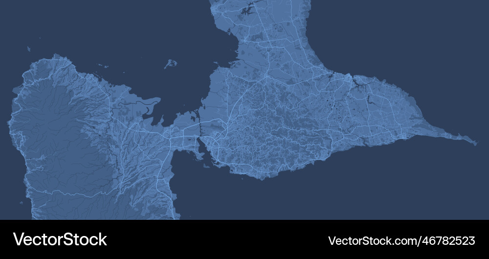 Blaue Karte von guadeloupe karibische Inseln Vektorbild