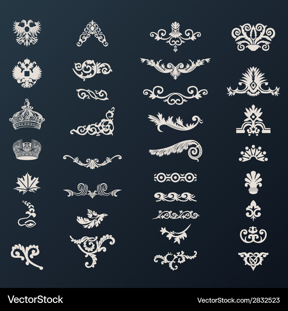 Elegant Royal Vintage Elements Royalty Free Vector Image