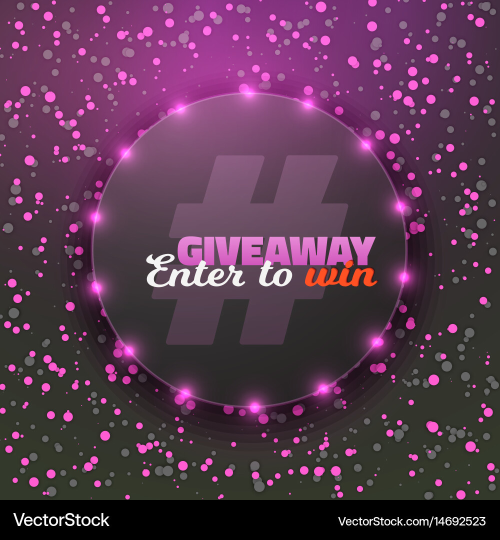 Giveaway button with confetti Royalty Free Vector Image