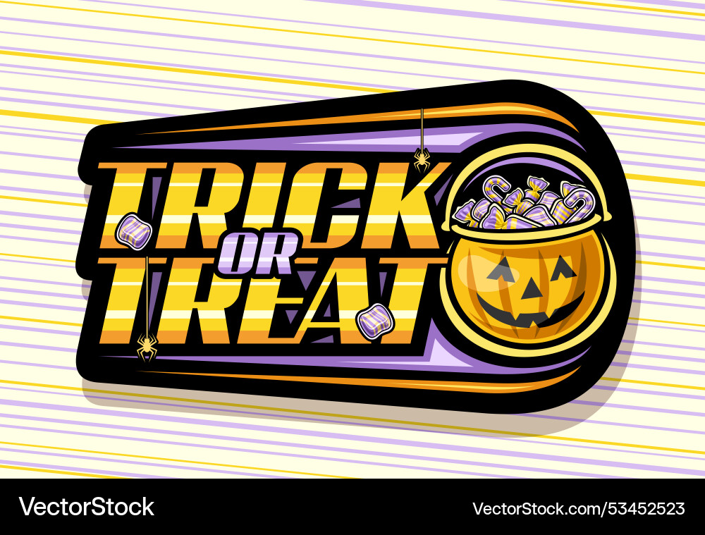 Halloween Trick or Treat Logo Royalty Free Vector Image