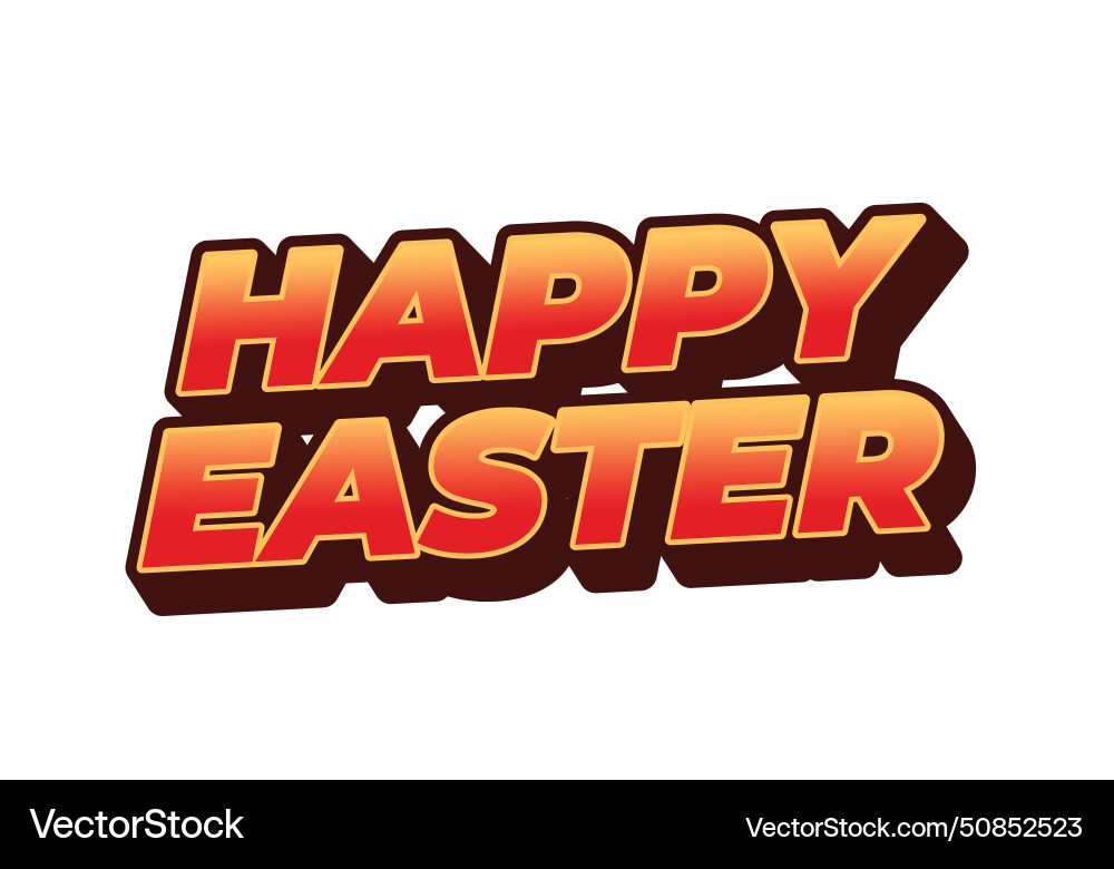 Happy easter text effect design in eye catching Vector Image