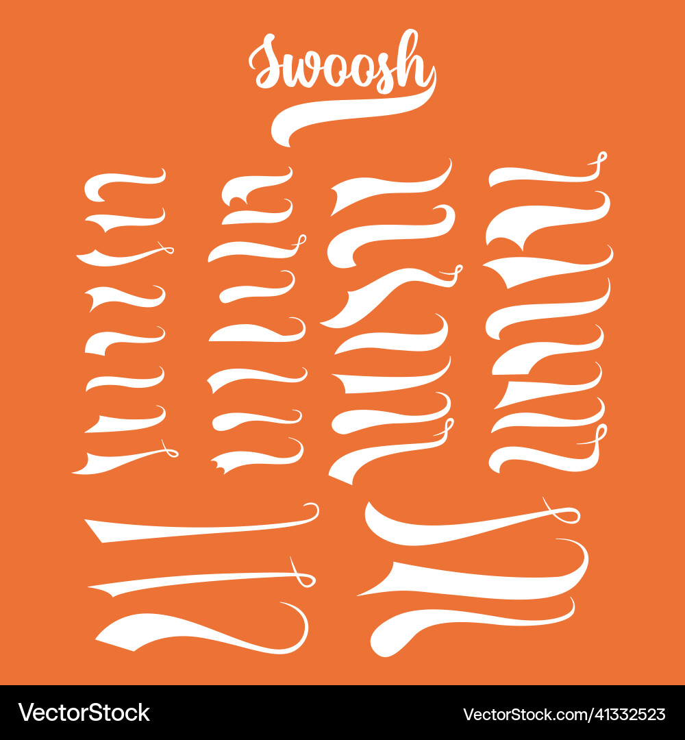 Swish & Swoosh Tail Elements Royalty Free Vector Image