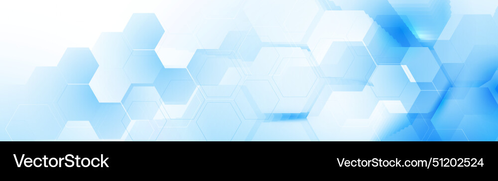 Abstract blue and white hexagon background Vector Image