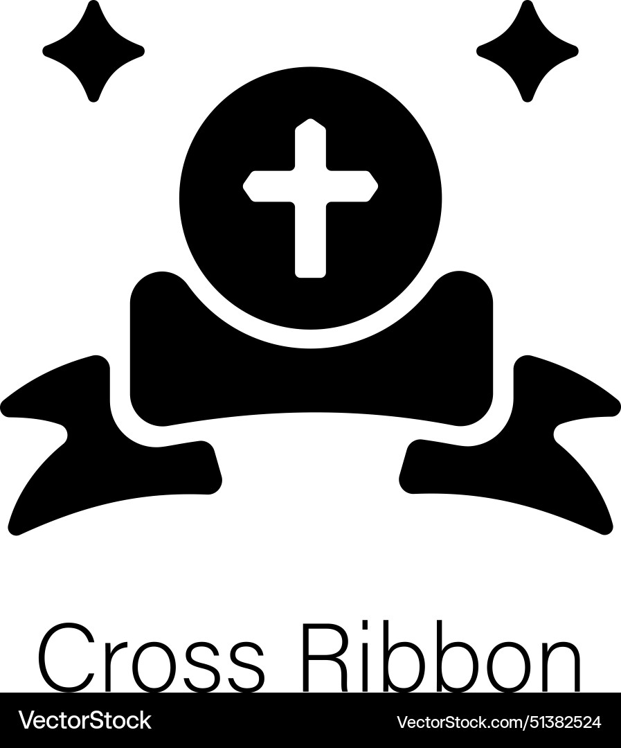 Cross ribbon Royalty Free Vector Image - VectorStock