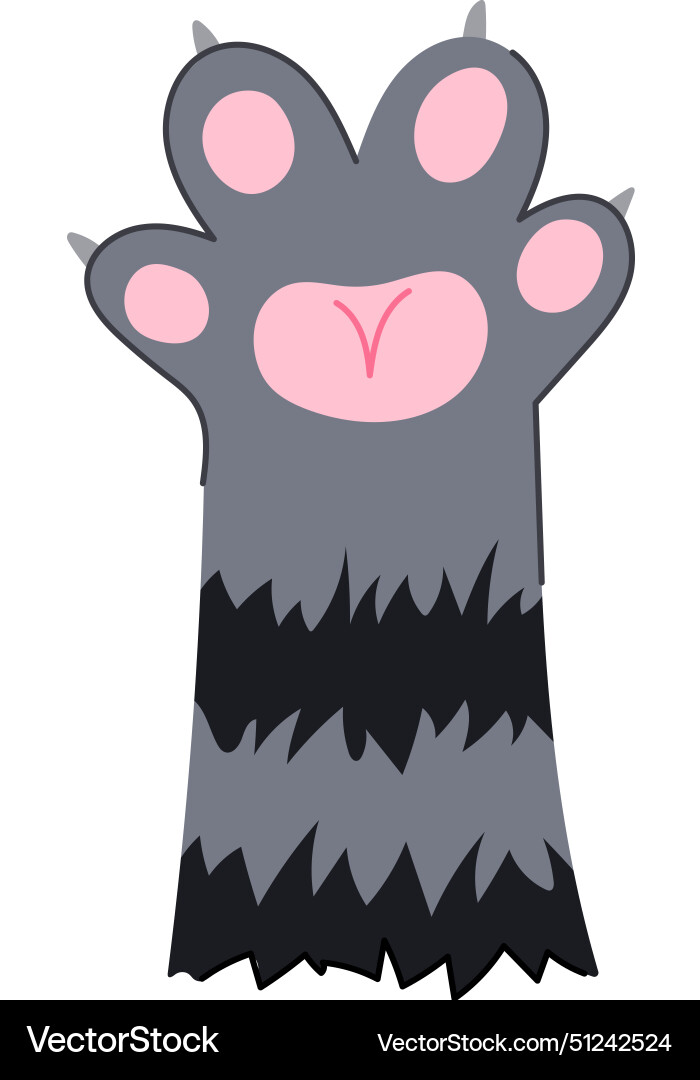 Foot cat paw cartoon Royalty Free Vector Image