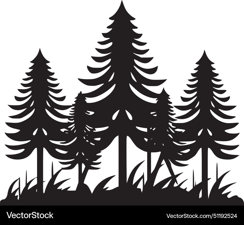 Forest - black and white isolated icon Royalty Free Vector