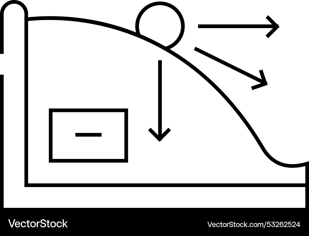 Kinematics theory mechanical engineer line icon Vector Image