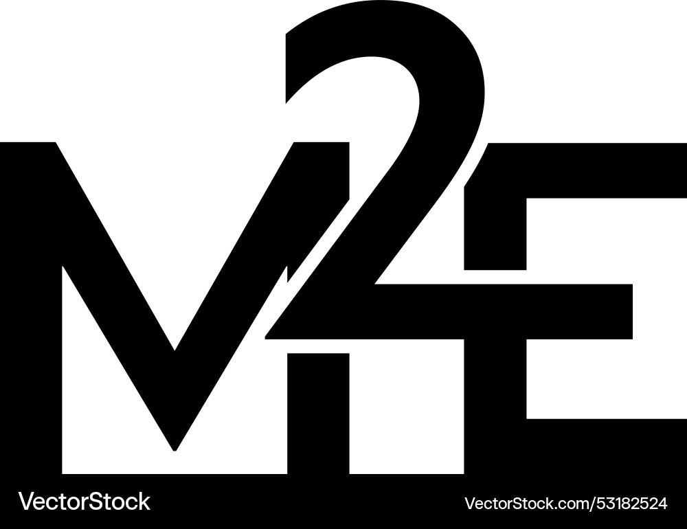 M2e logo Royalty Free Vector Image - VectorStock