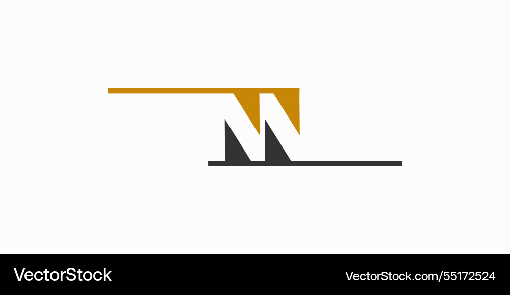 Modern and strong letter m initials logo design Vector Image