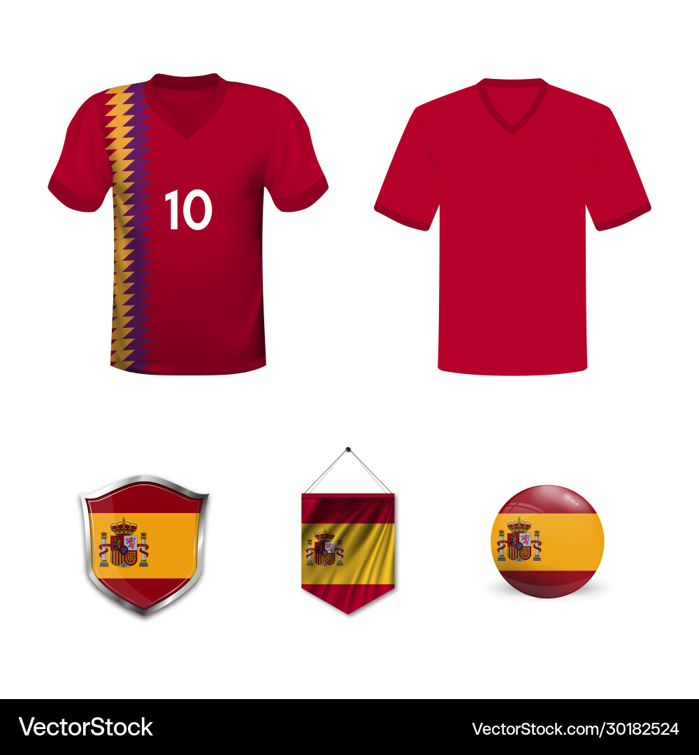 Spain football uniform Royalty Free Vector Image