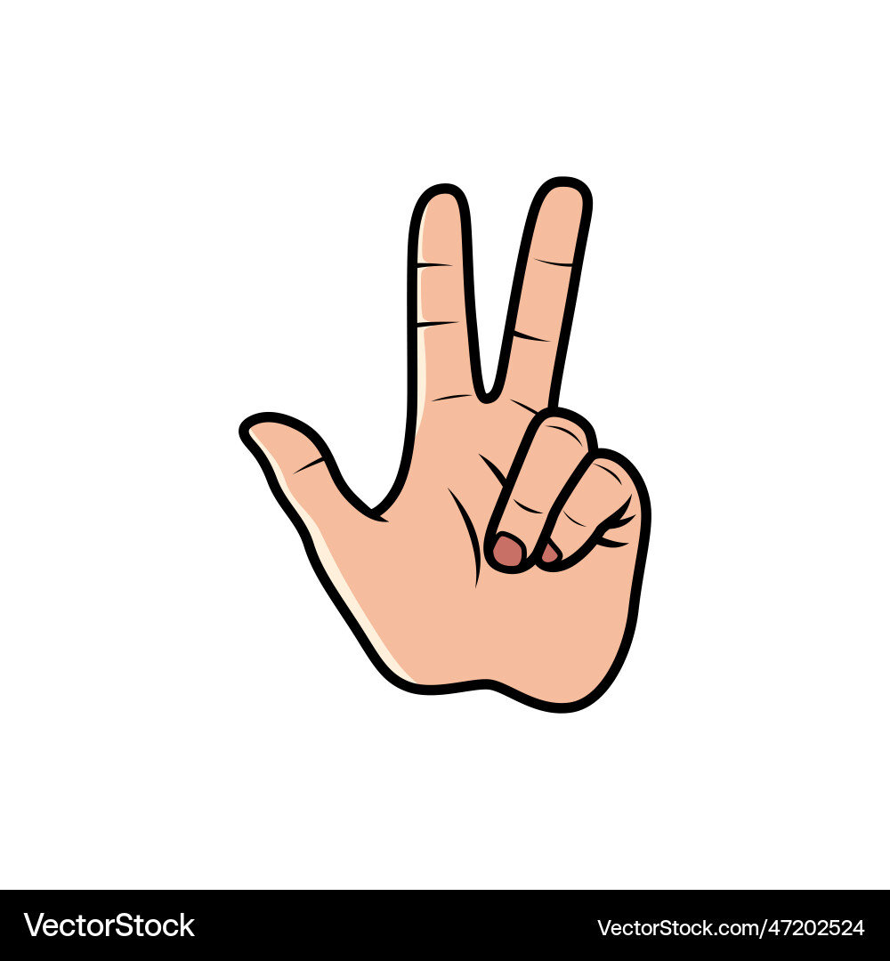 Three finger hand sign isolated Royalty Free Vector Image