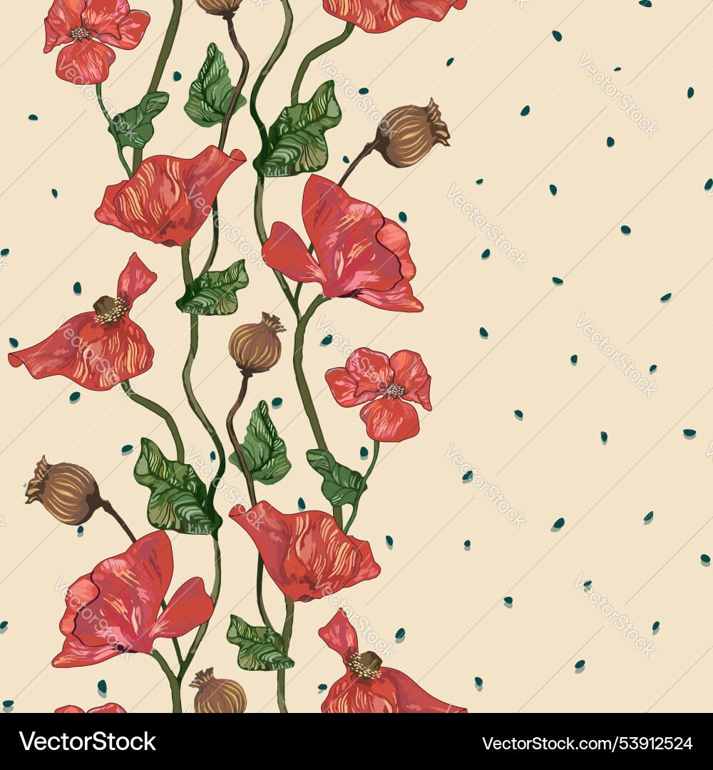 Vertical trailing pattern of blooming Royalty Free Vector