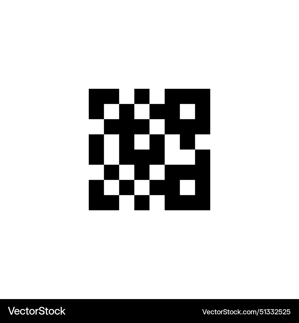A Square Black And White Qr Code On Plain Vector Image