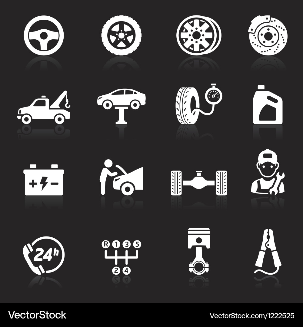 Car service maintenance white icon Royalty Free Vector Image