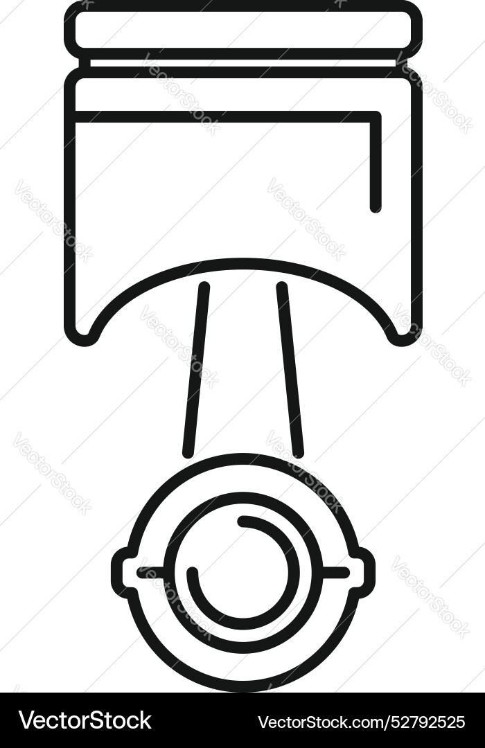 Engine piston pushing power through automotive Vector Image