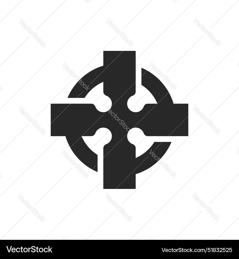 Simple celtic cross logo minimal style black Vector Image