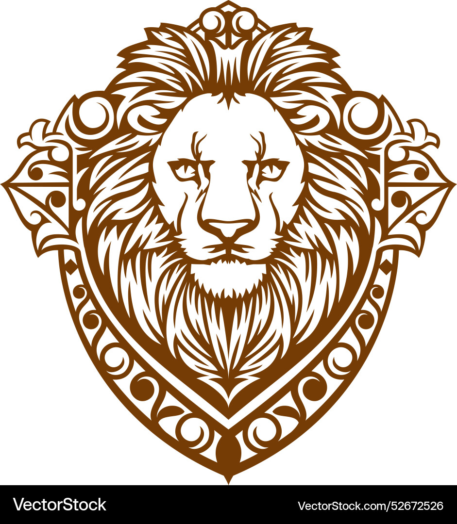 Classic decorative lion shield vol 1 Royalty Free Vector