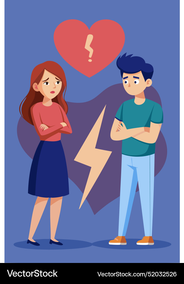 Couple conflict relationship tension Royalty Free Vector