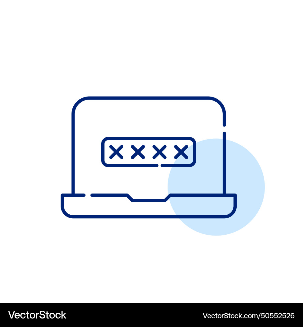 Laptop and password protected personal account Vector Image