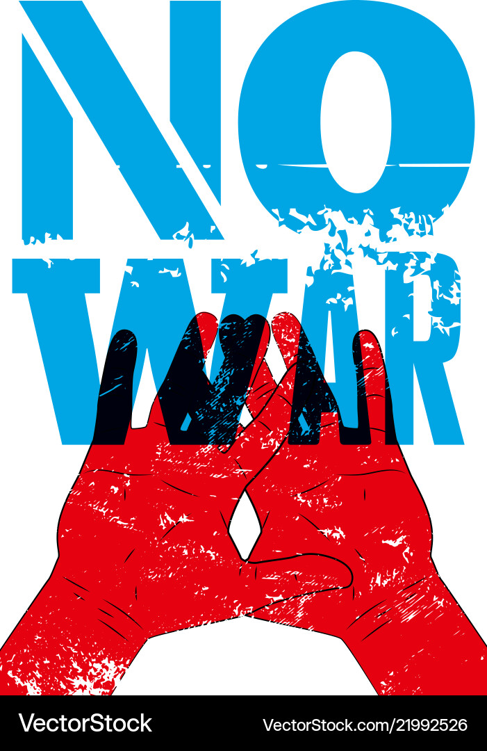 No war typographic retro grunge peace poster Vector Image