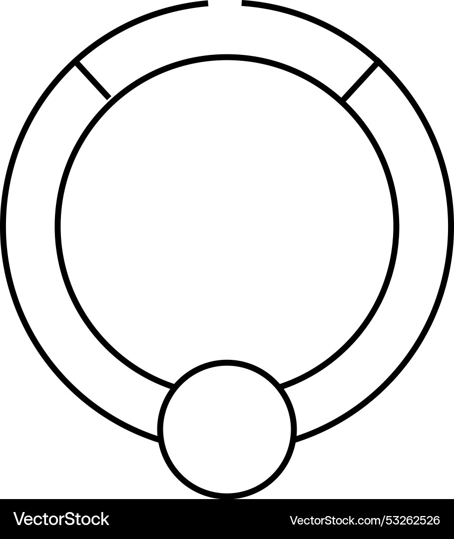 Ring piercing line icon Royalty Free Vector Image