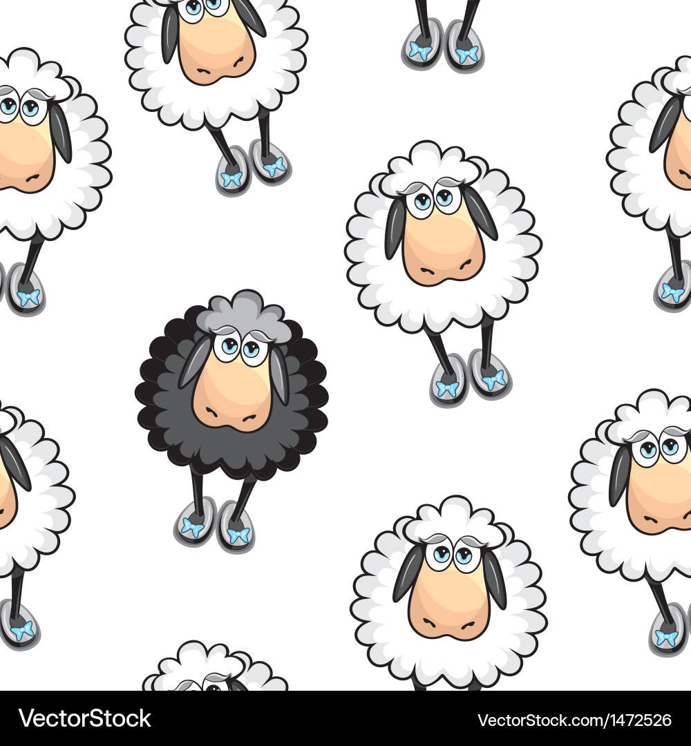 Sheep seamless pattern Royalty Free Vector Image